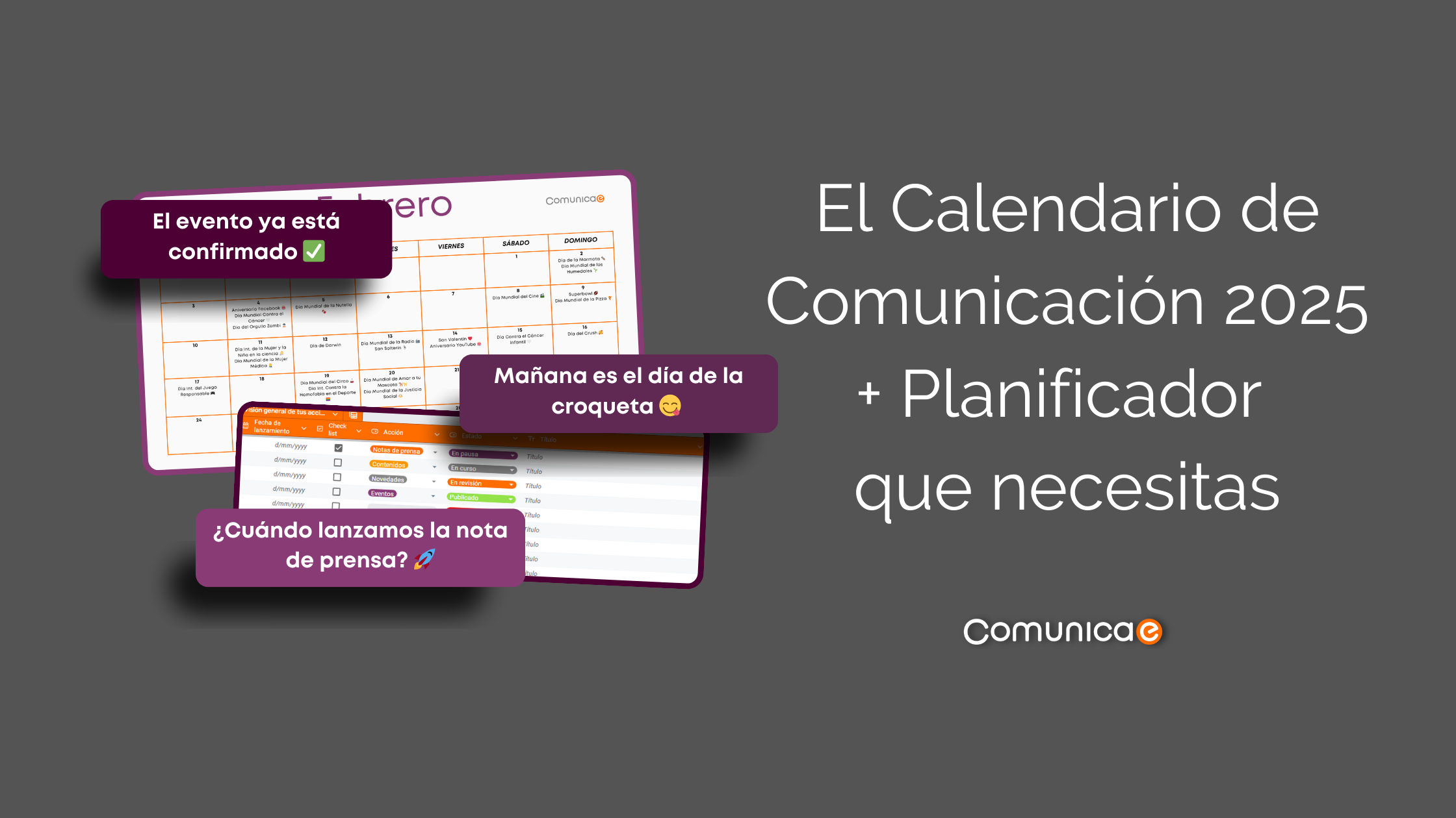 Calendario de Comunicación 2025 + Planificador de Comunicae